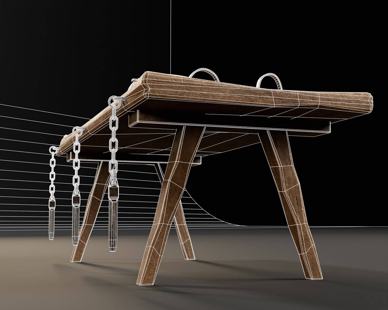 3D Wood Torture Table Model - TurboSquid 2355042