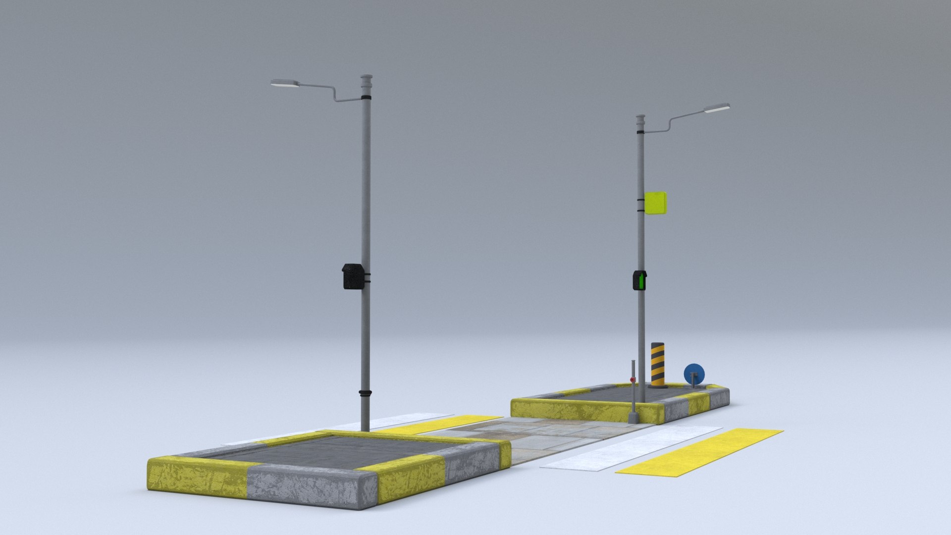 Traffic Island 3D Model - TurboSquid 2151460