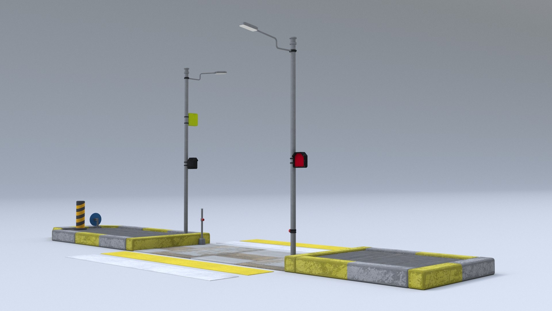 Traffic Island 3D Model - TurboSquid 2151460