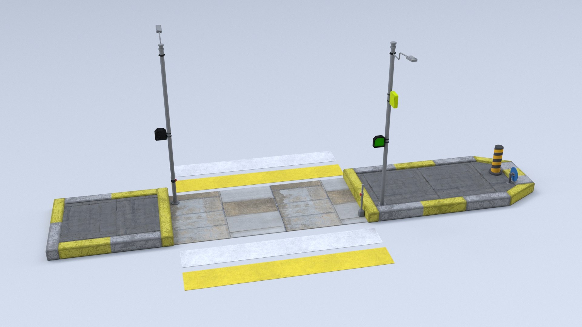 Traffic Island 3D Model - TurboSquid 2151460