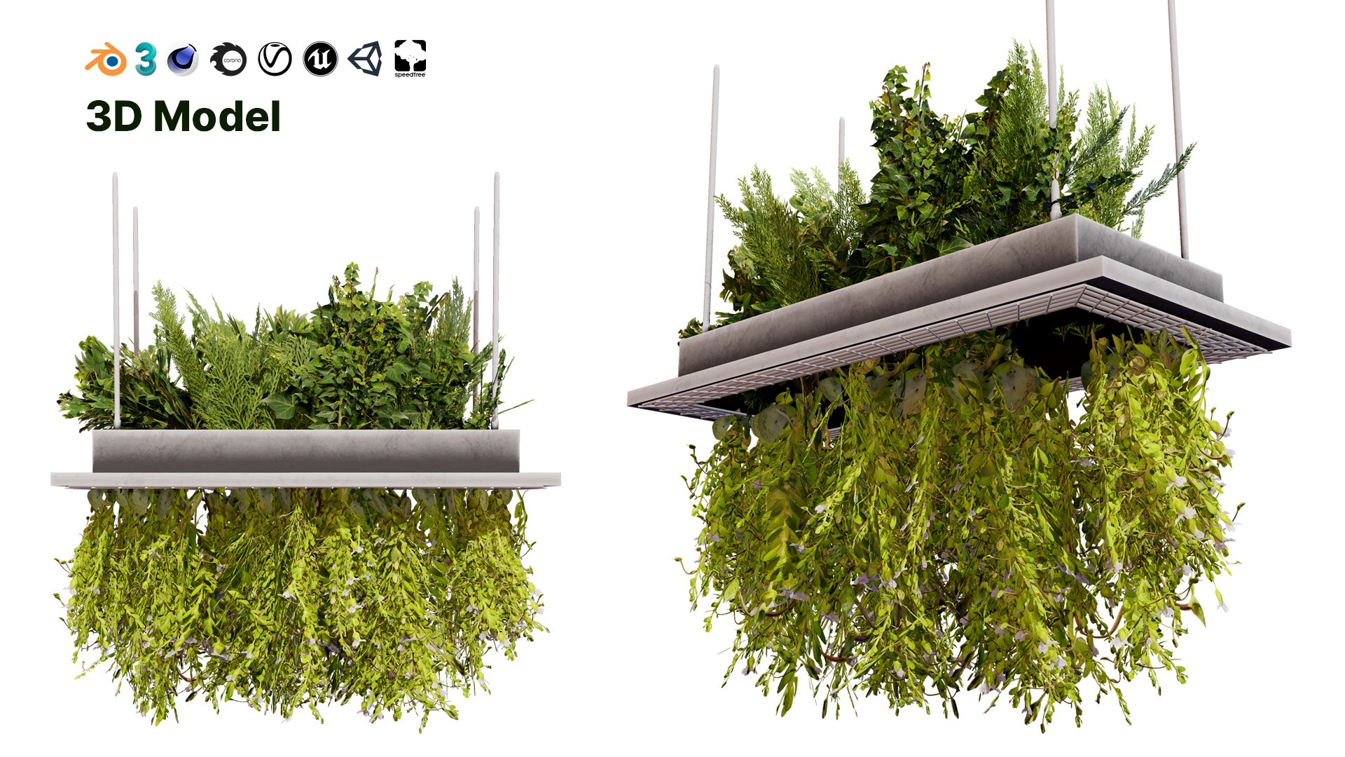 Realistic Hanging Garden Planter 3D Model 3D Model - TurboSquid 2333242