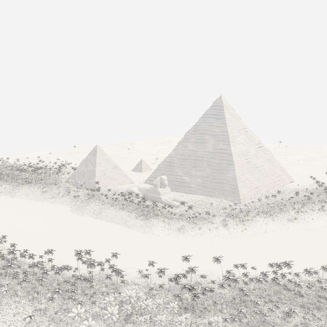 3d pyramids giza scene model