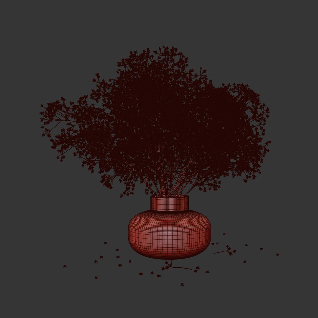 3D Dry Flowers In Modern Vase Model - TurboSquid 1798852