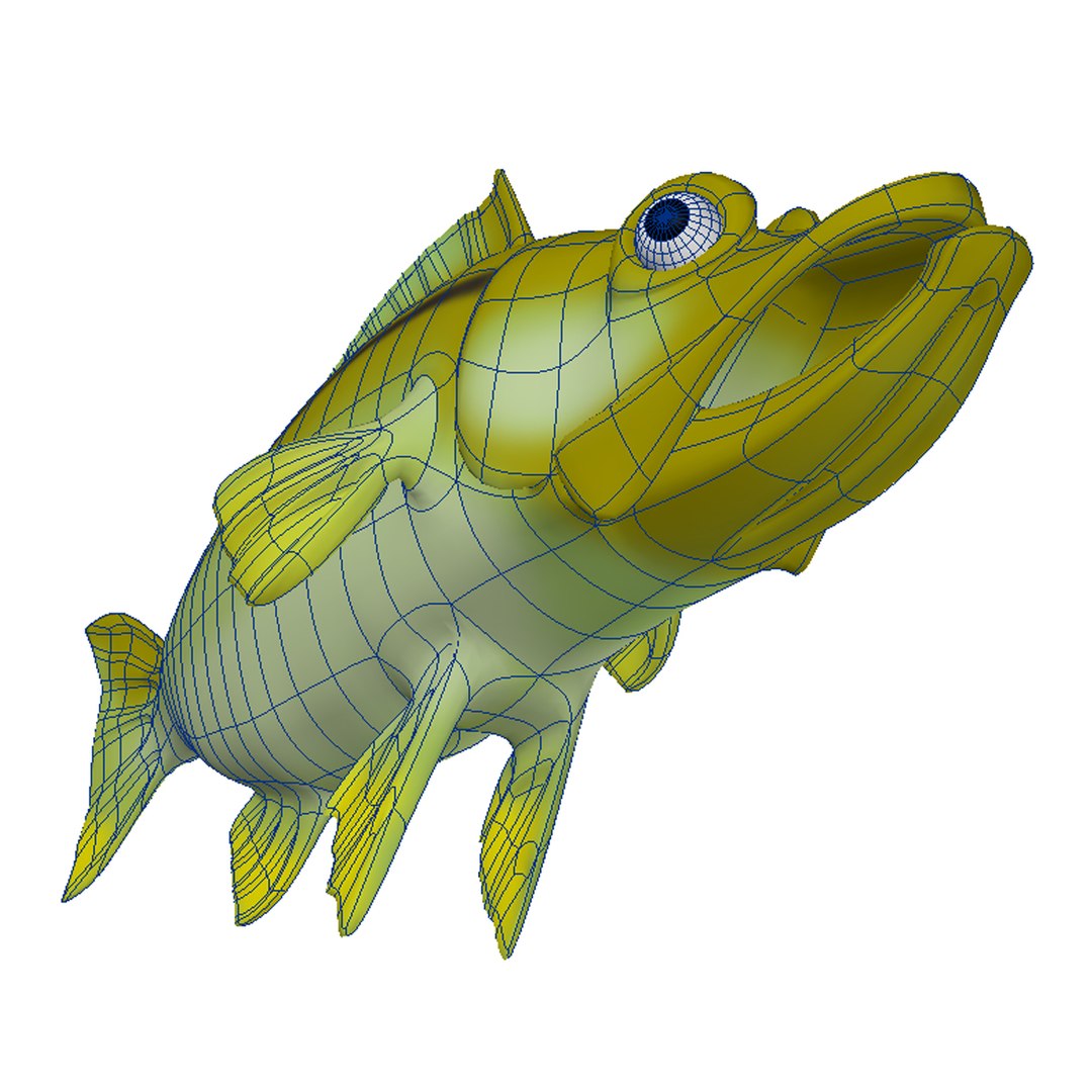 3d Model Cartoon Fish Snook