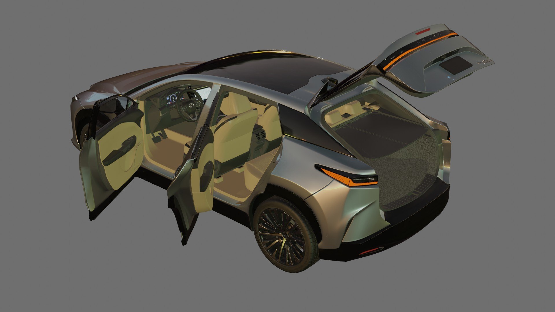 Lexus RZ 450e 2023 with interior 3D model - TurboSquid 2153128