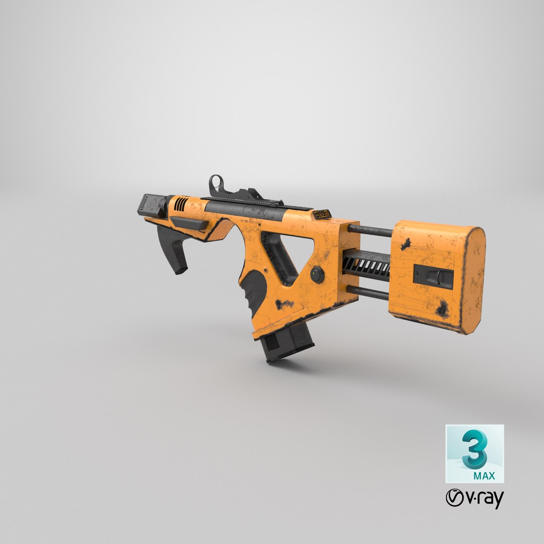 Sci-Fi Gun Used Yellow 3D Model - TurboSquid 2109455