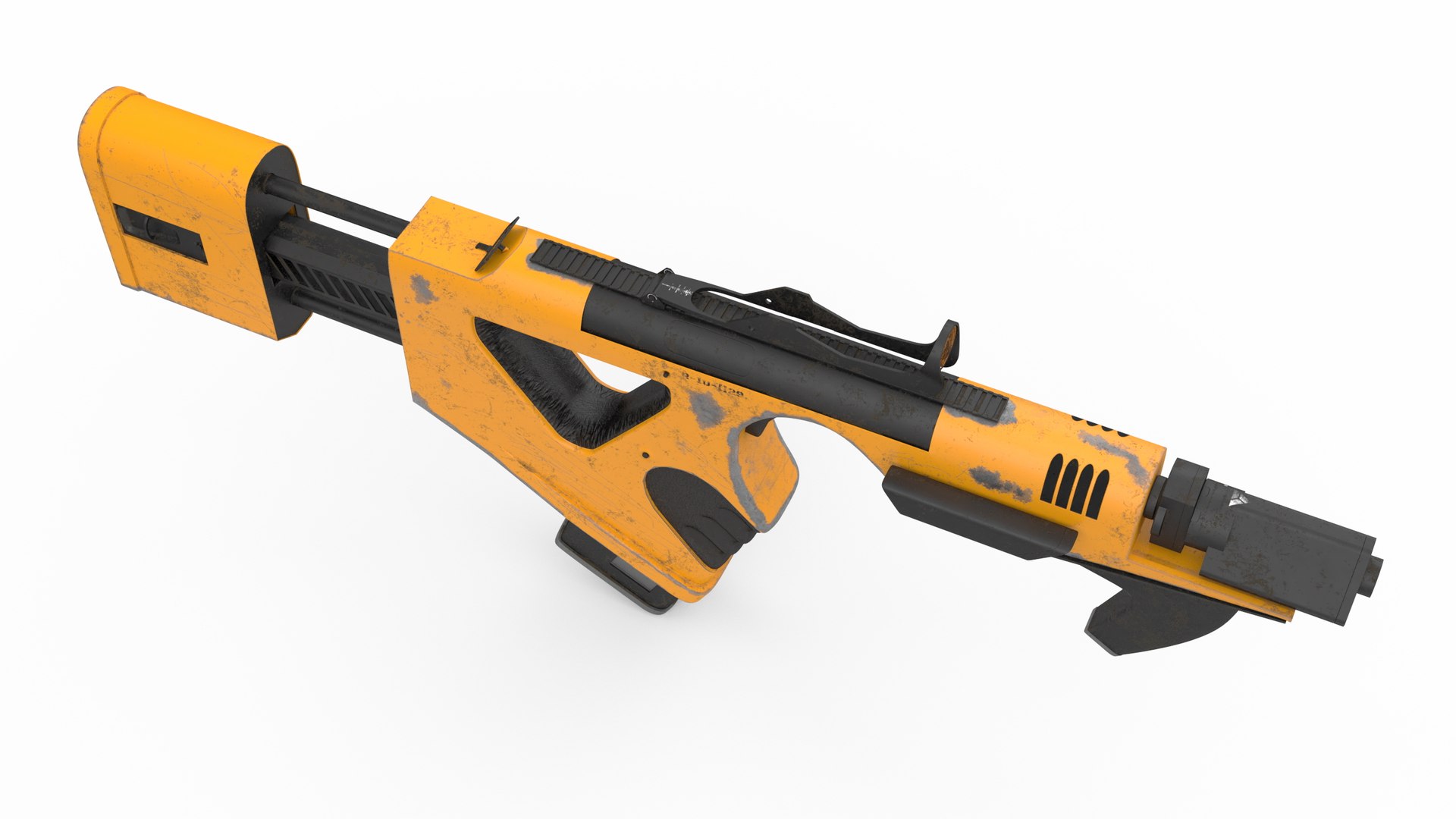 Sci-Fi Gun Used Yellow 3D model - TurboSquid 2109455