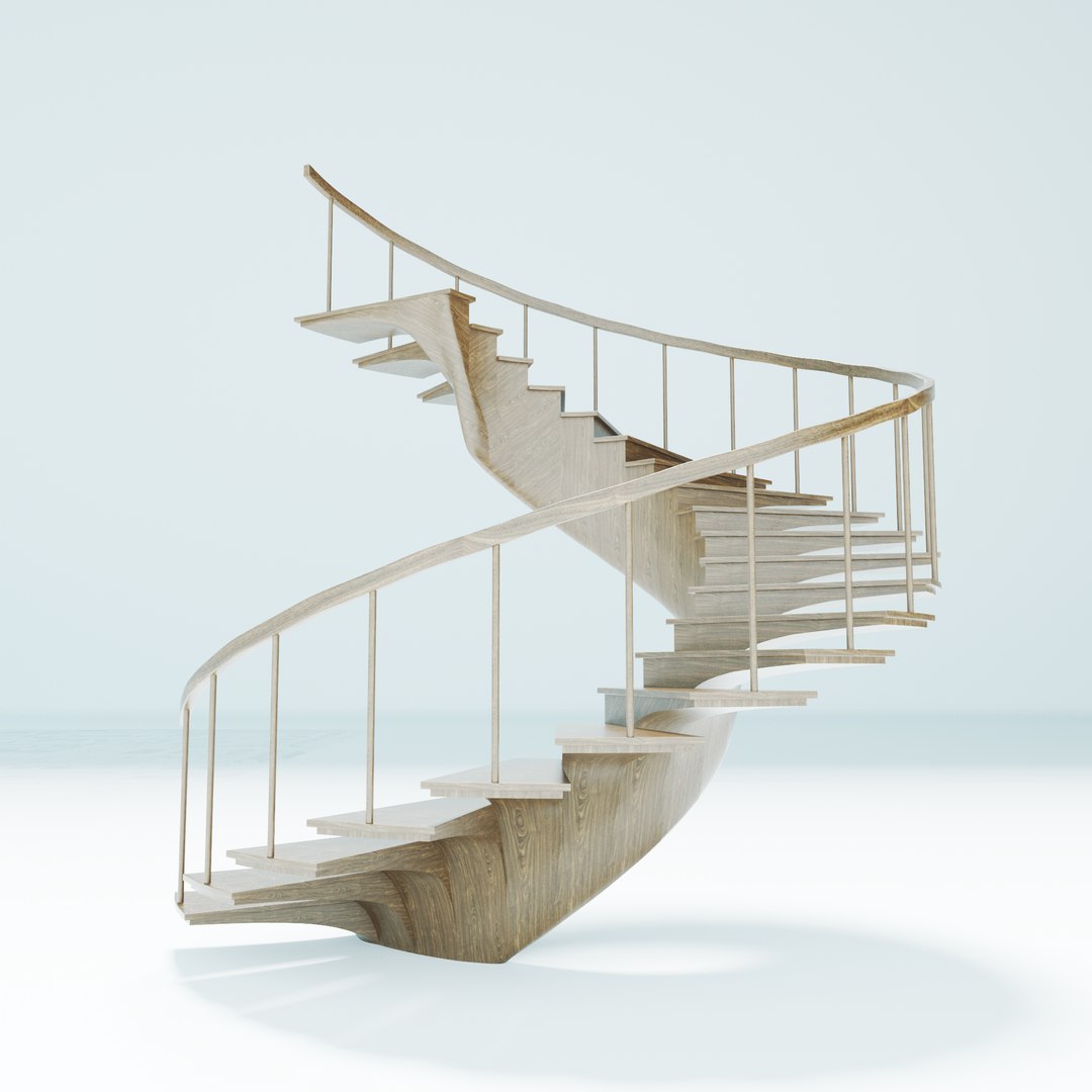 3D Curved Stairs Model - TurboSquid 1813293
