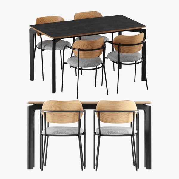 Teulat Table Char Set - Nicola Eclipse3Dモデル - TurboSquid 2022643