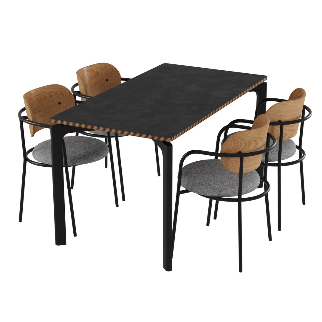3D Model Teulat Table Char Set - Nicola Eclipse - TurboSquid 2022643