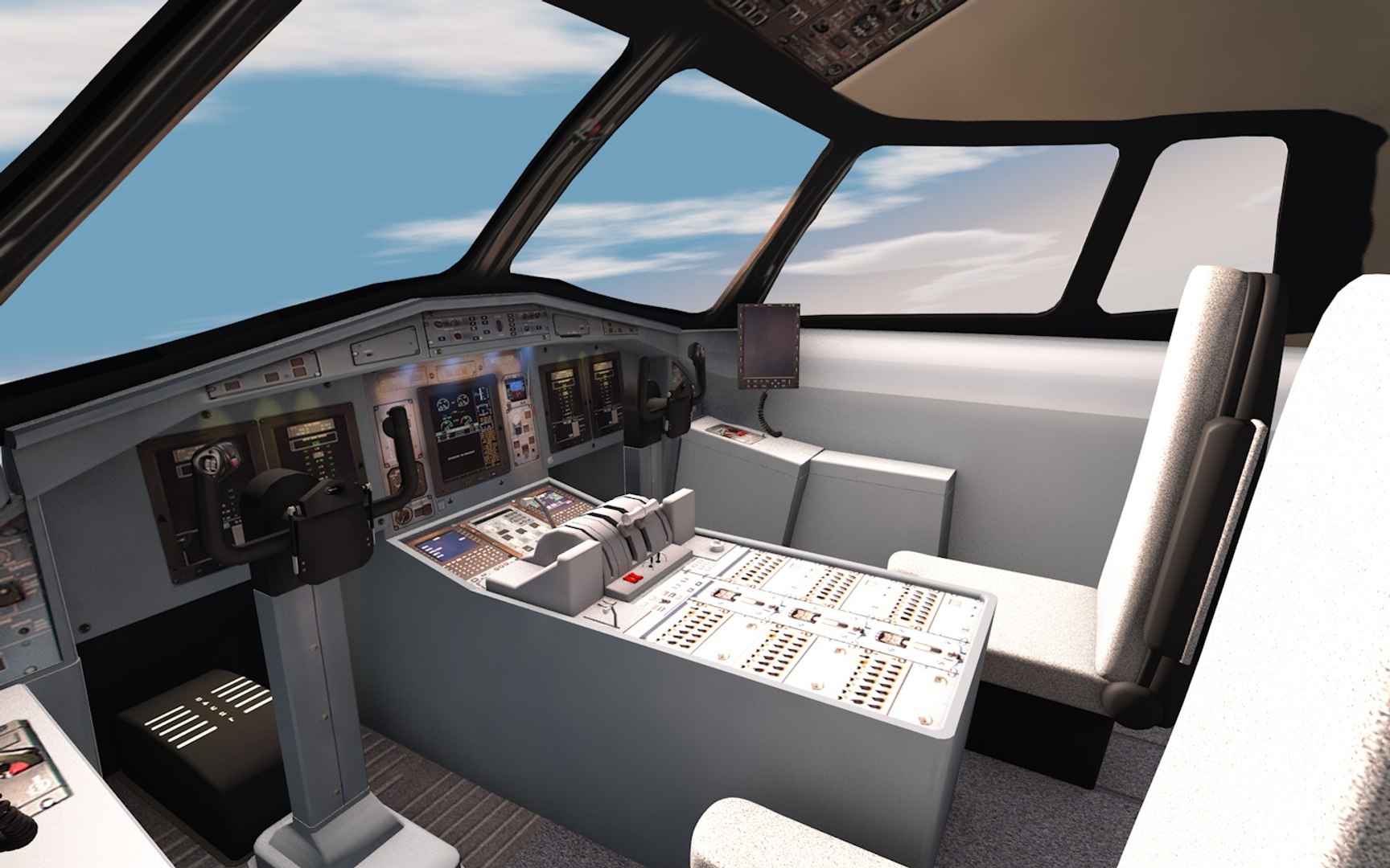 Plane Interior Cockpit 3d Model
