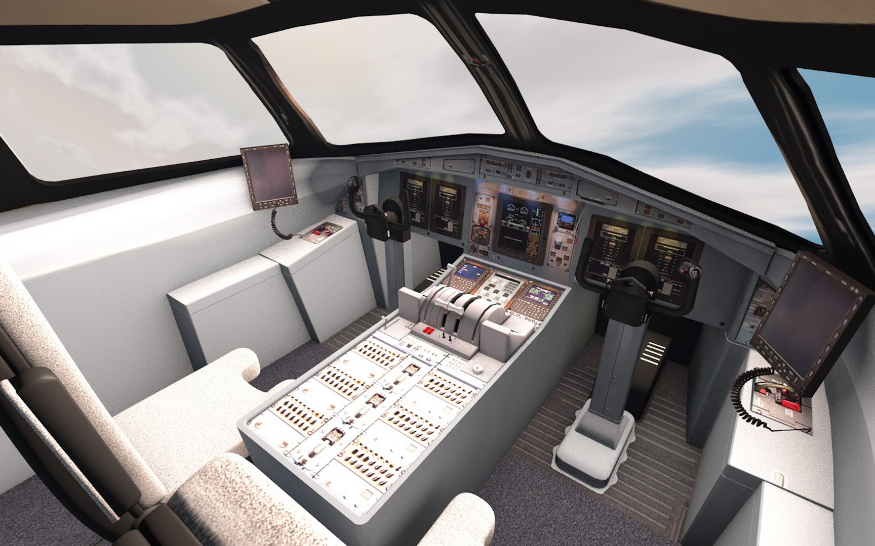 Plane Interior Cockpit 3d Model