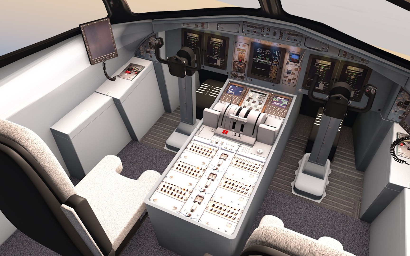 Plane Interior Cockpit 3d Model