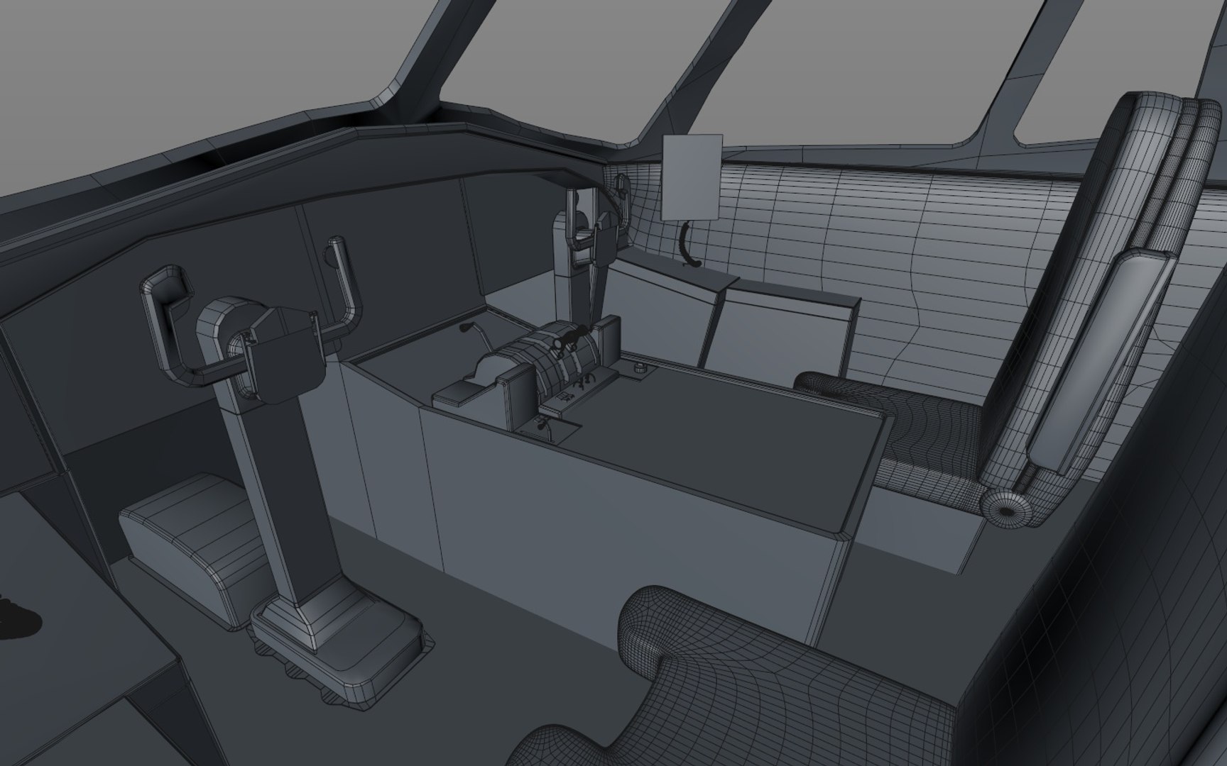 Plane Interior Cockpit 3d Model