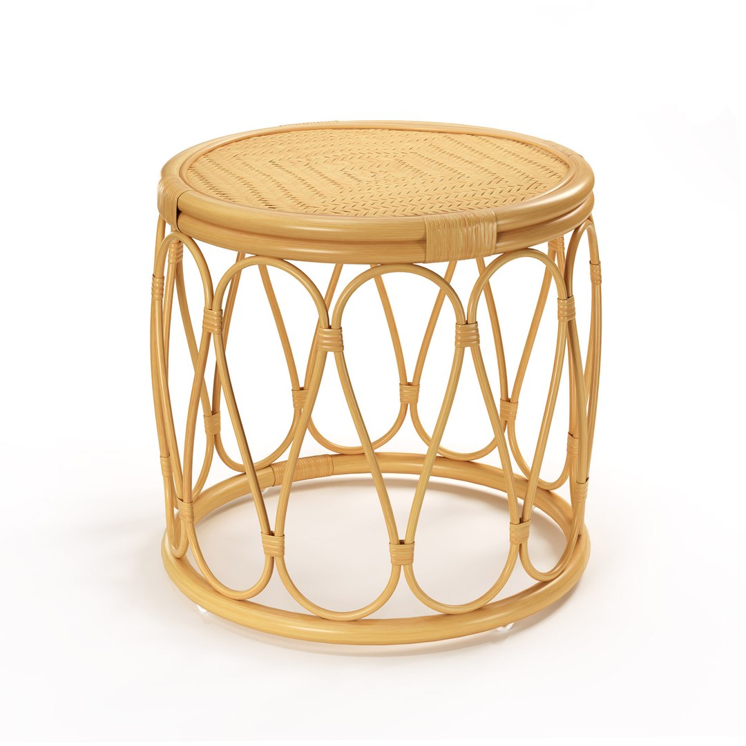 3d Model Rattan Side Table Natural Malu Turbosquid 1952805
