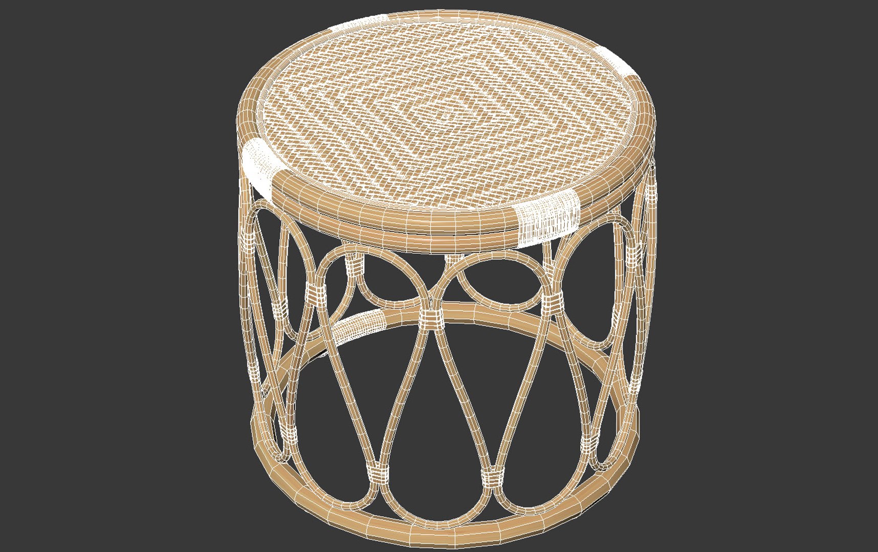 3d Model Rattan Side Table Natural Malu Turbosquid 1952805
