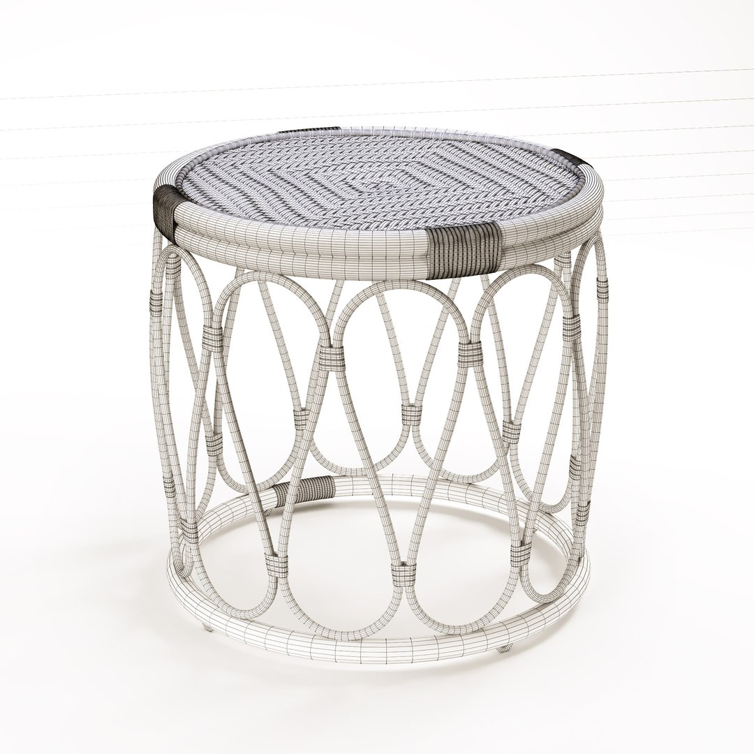 3d Model Rattan Side Table Natural Malu Turbosquid 1952805