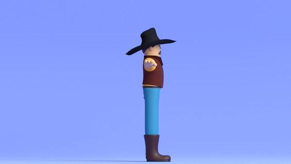 Minimal Cowboy 3D Cartoon Character model - TurboSquid 1795106