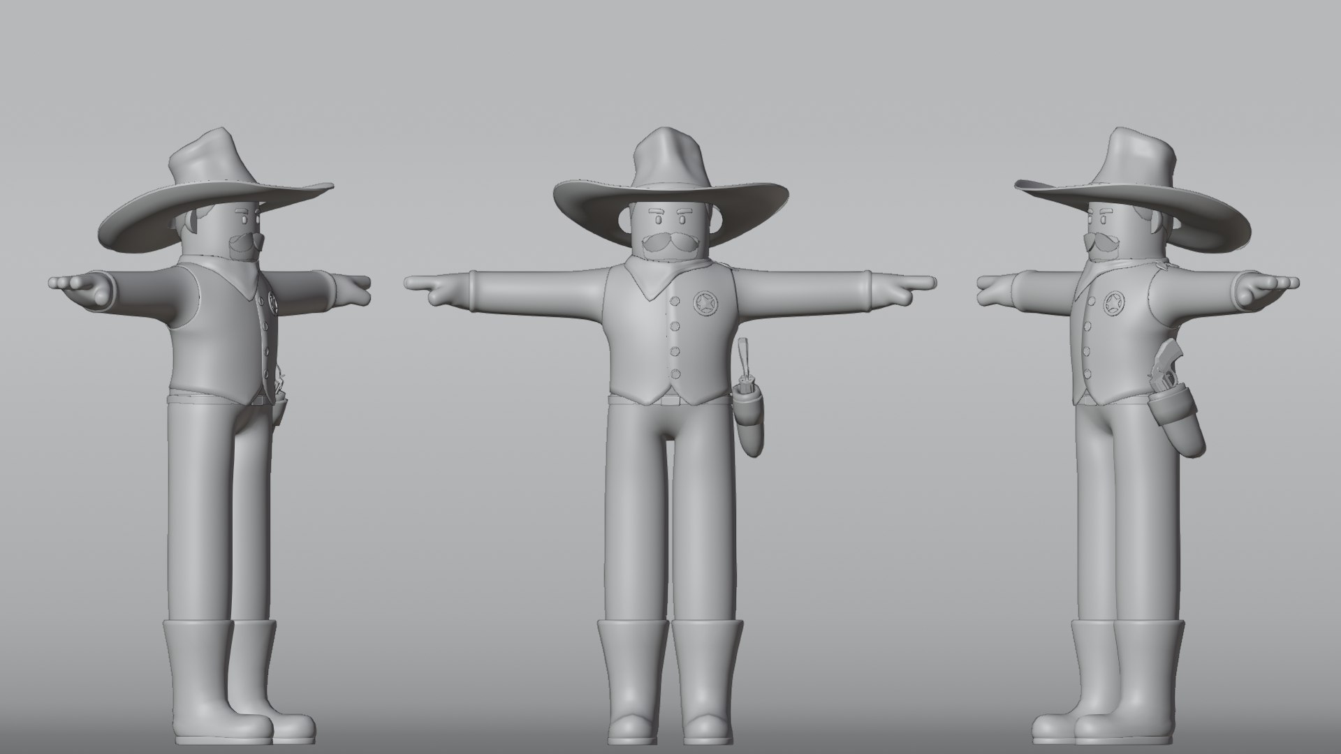 Minimal Cowboy 3D Cartoon Character Model - TurboSquid 1795106