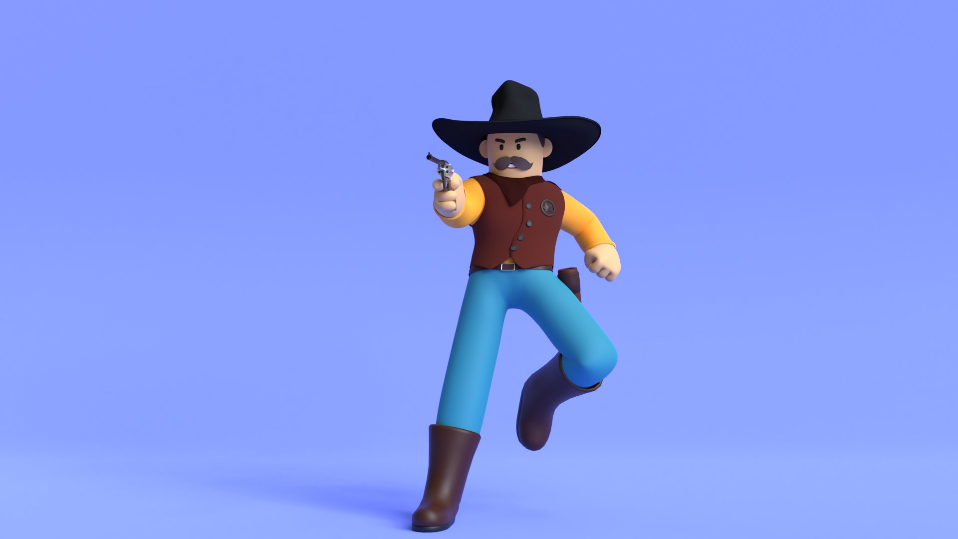 Minimal Cowboy 3D Cartoon Character Model - TurboSquid 1795106