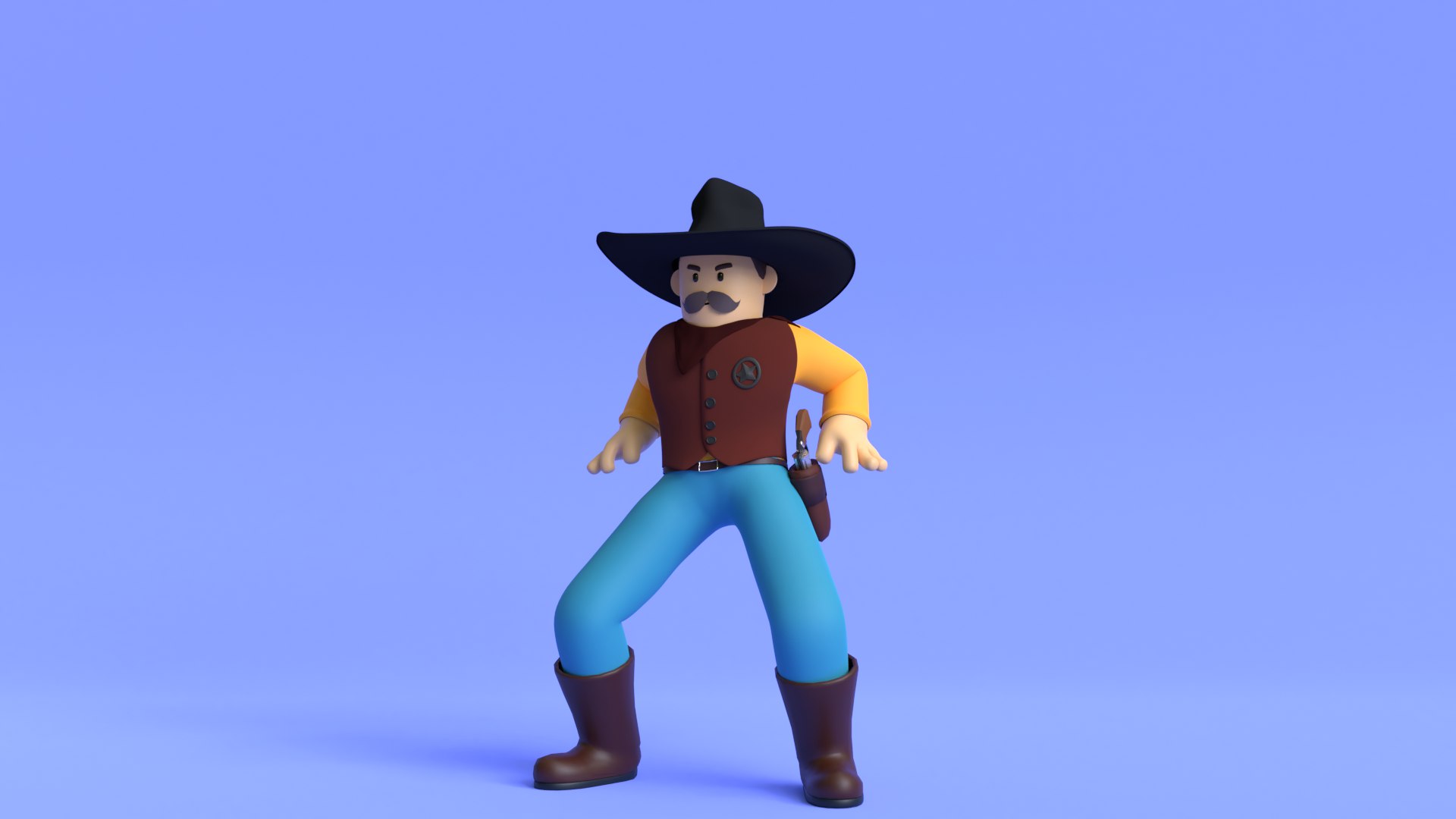 Minimal Cowboy 3D Cartoon Character Model - TurboSquid 1795106