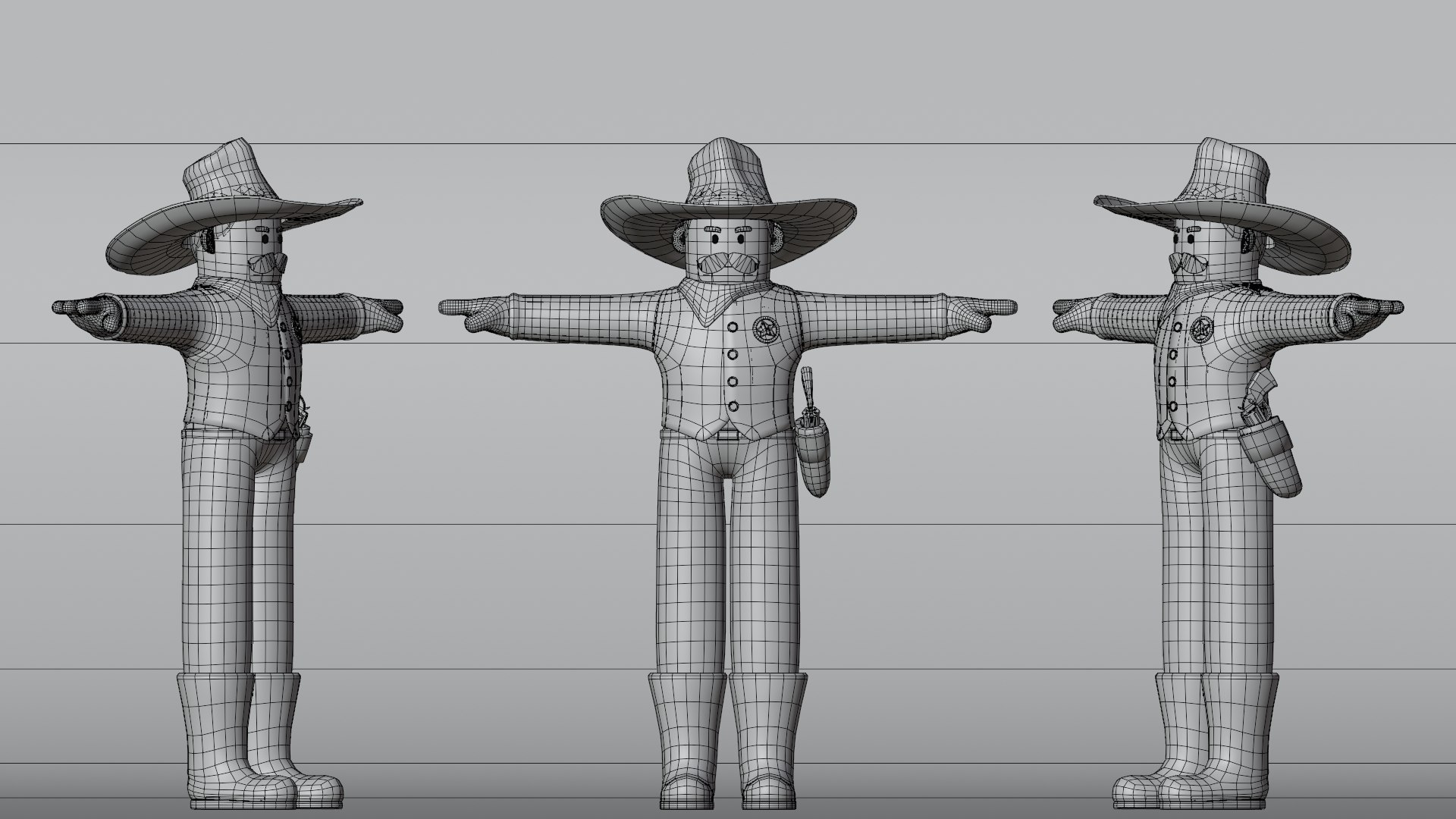 Minimal Cowboy 3D Cartoon Character Model - TurboSquid 1795106