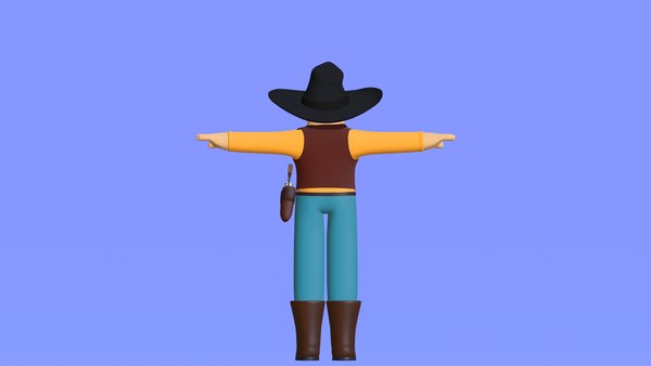 Minimal Cowboy 3D Cartoon Character model - TurboSquid 1795106