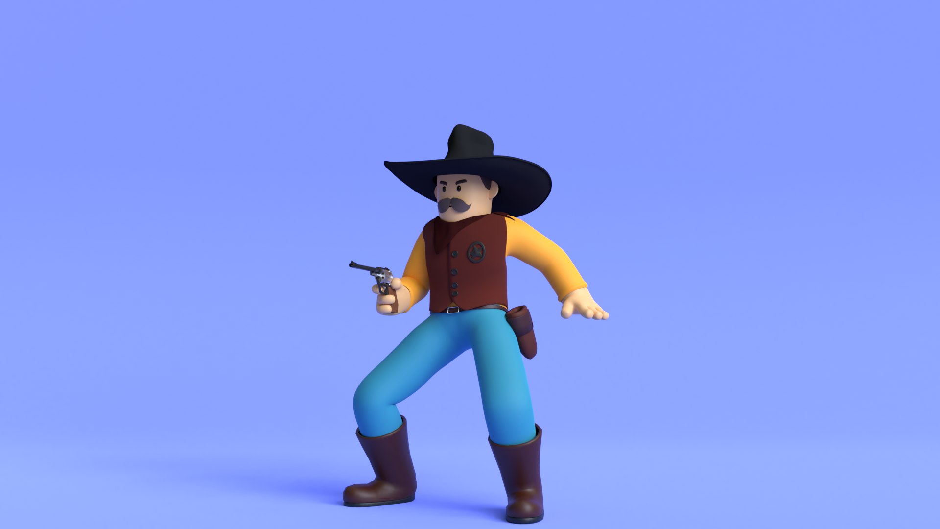 Minimal Cowboy 3D Cartoon Character Model - TurboSquid 1795106