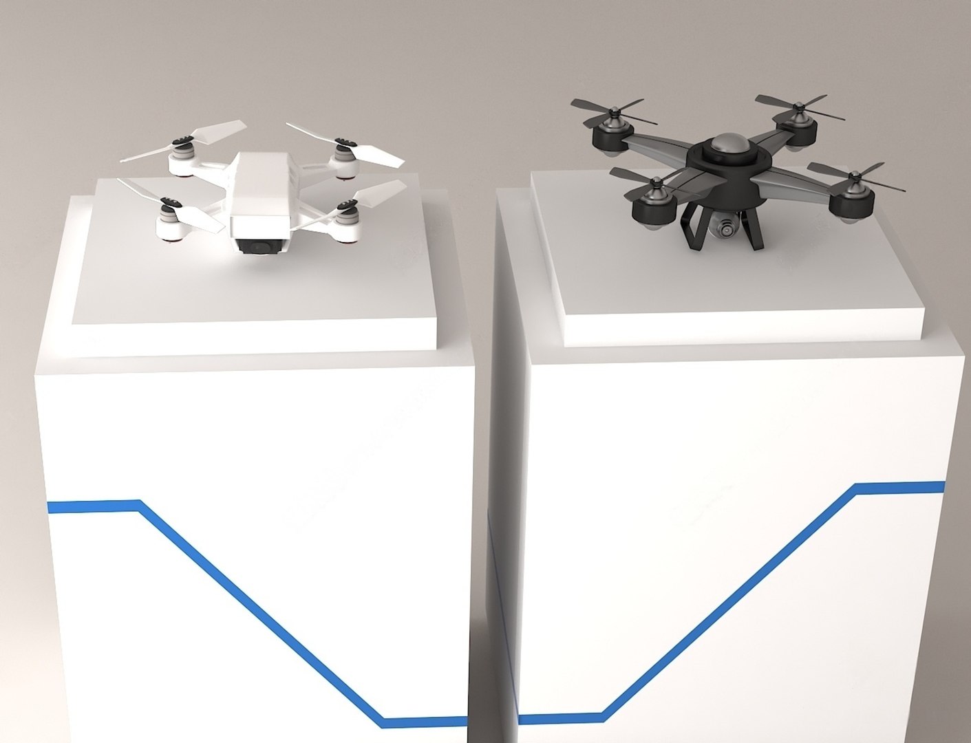 Quadcopter Drones Collection Aircraft Drone 3D Model - TurboSquid 2397490