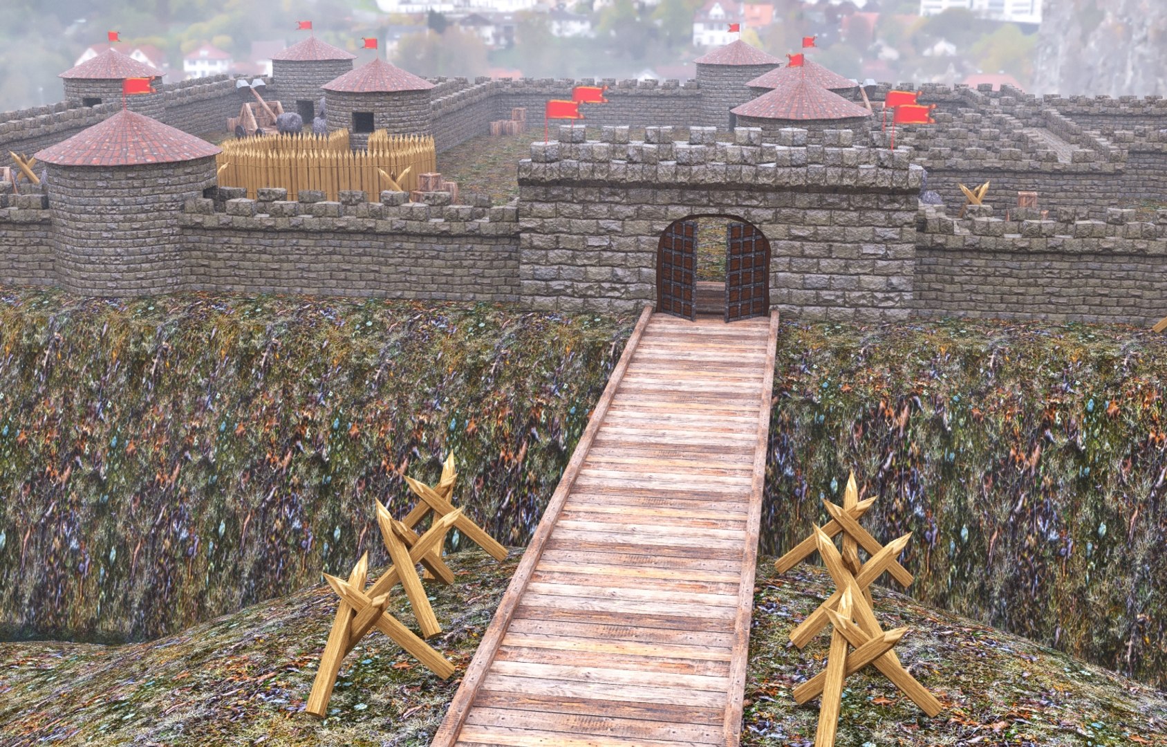 3D low-poly ready constructor fortress - TurboSquid 1572913