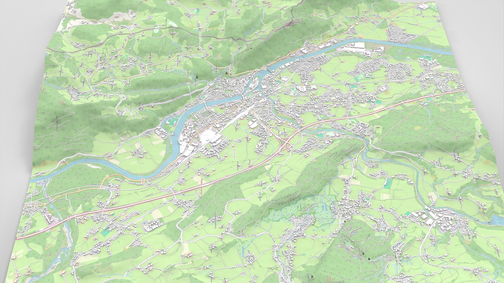 3D Model Cityscape Hallein Austria - TurboSquid 2500365