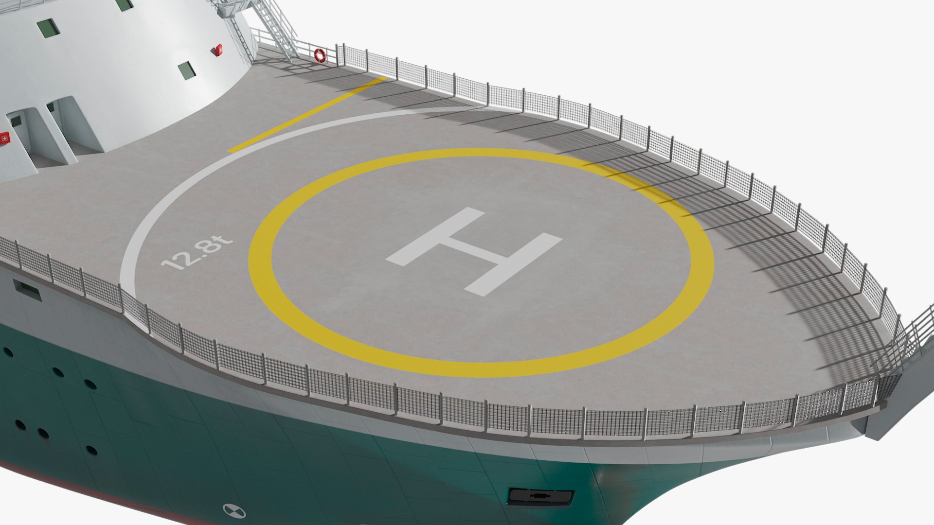 Construction Vessel With Helipad 3D - TurboSquid 2346634