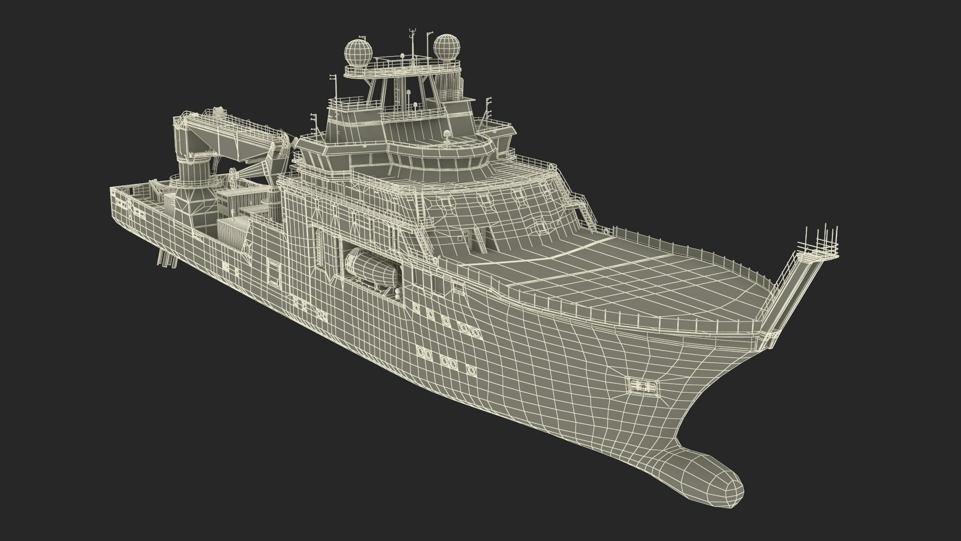 Construction Vessel With Helipad 3D - TurboSquid 2346634