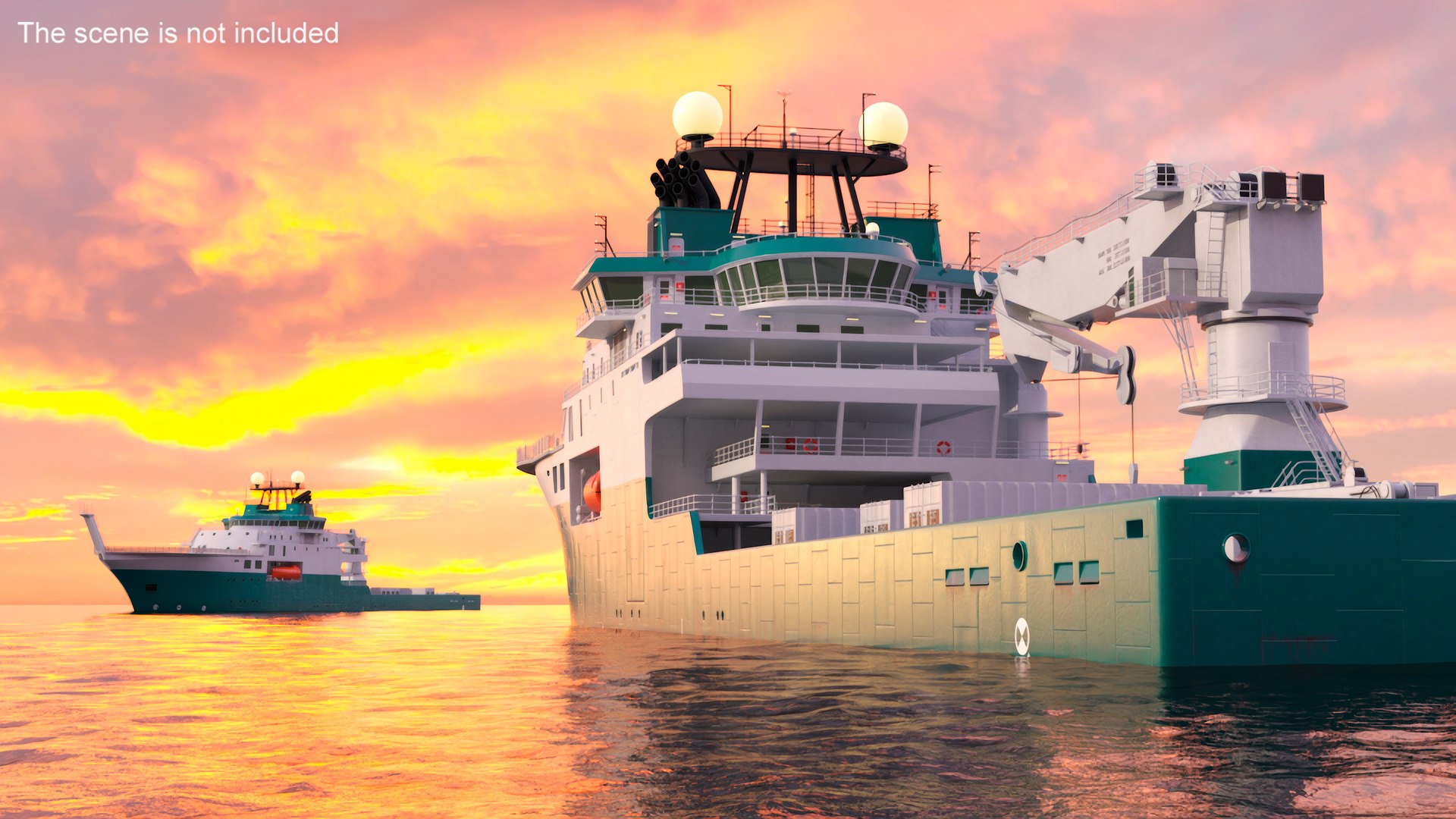 Construction Vessel With Helipad 3D - TurboSquid 2346634