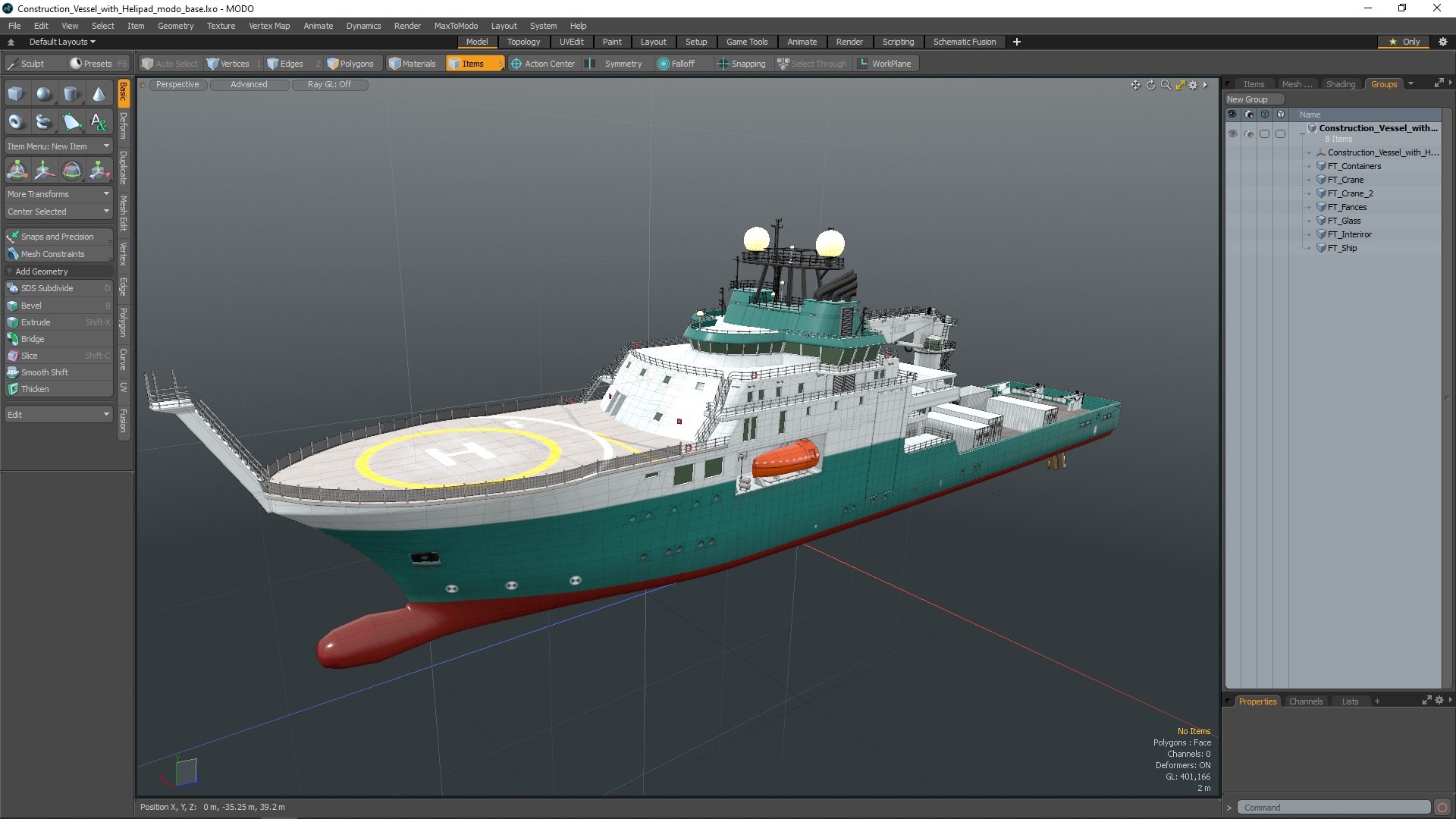 Construction Vessel With Helipad 3D - TurboSquid 2346634