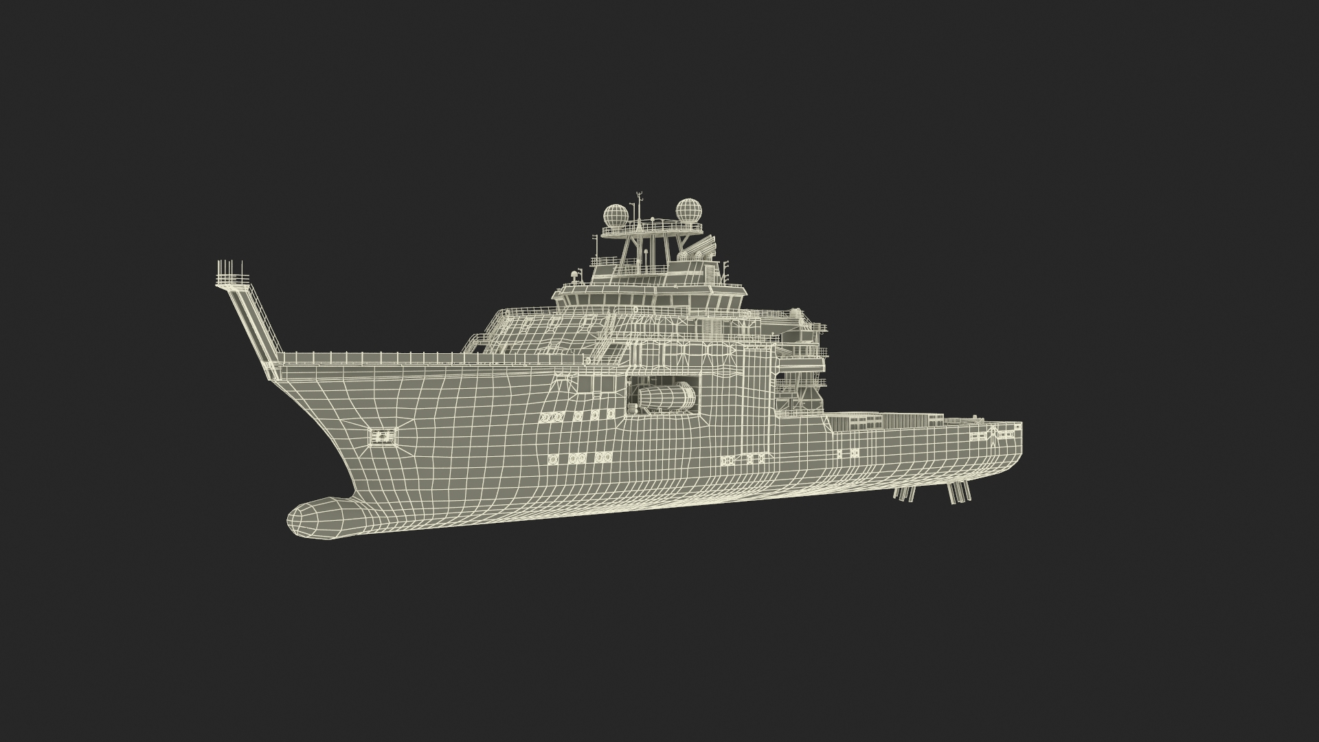 Construction Vessel With Helipad 3D - TurboSquid 2346634