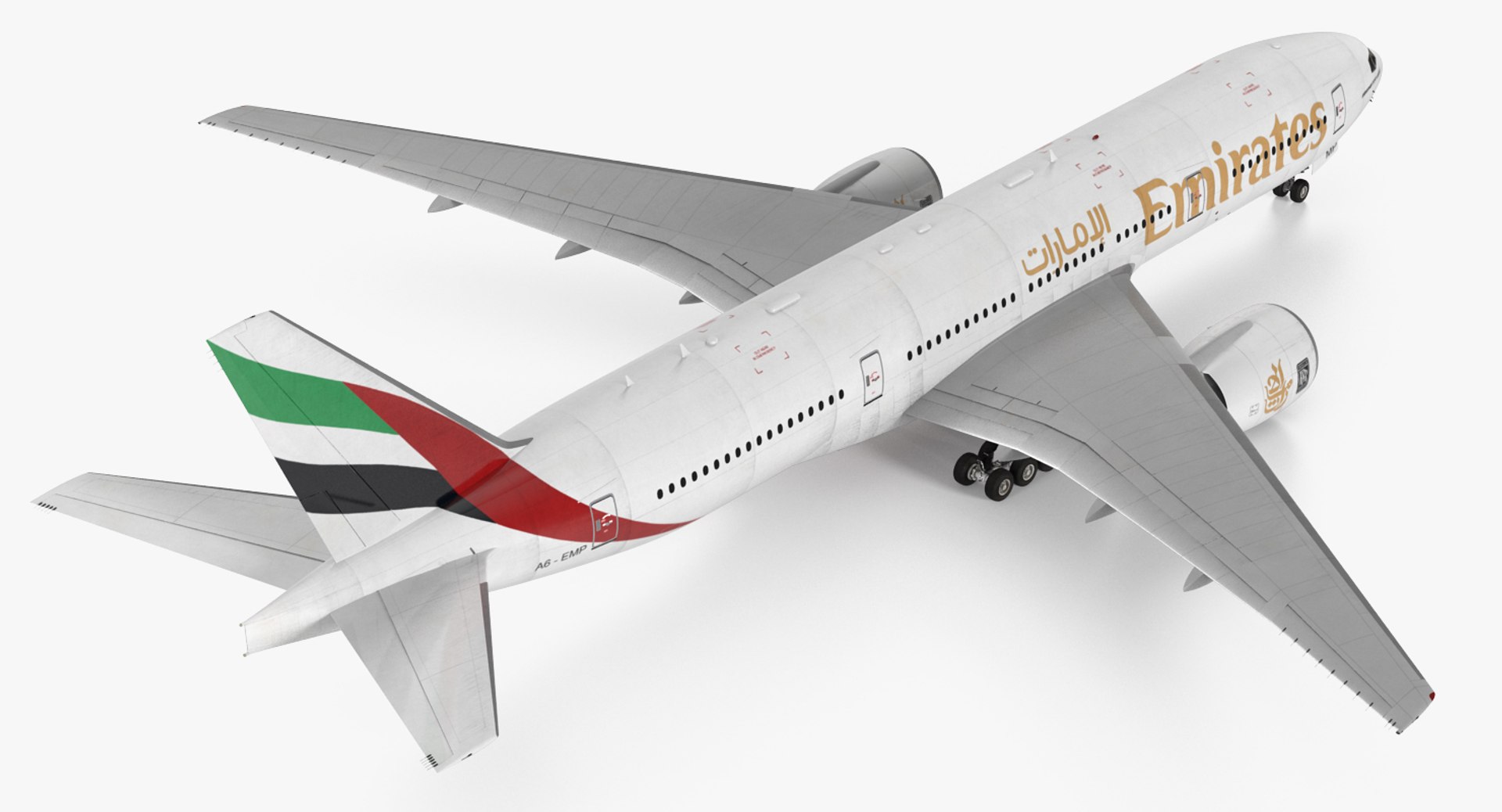 3d Model Of Boeing 777-200 Emirates Airlines