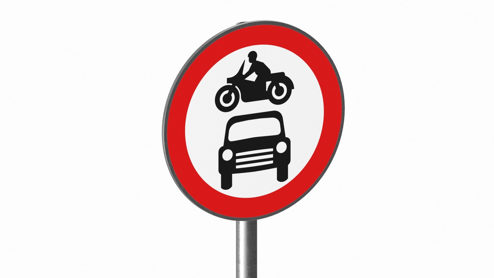 3D Model Road Sign No Motor Vehicles - TurboSquid 2211865
