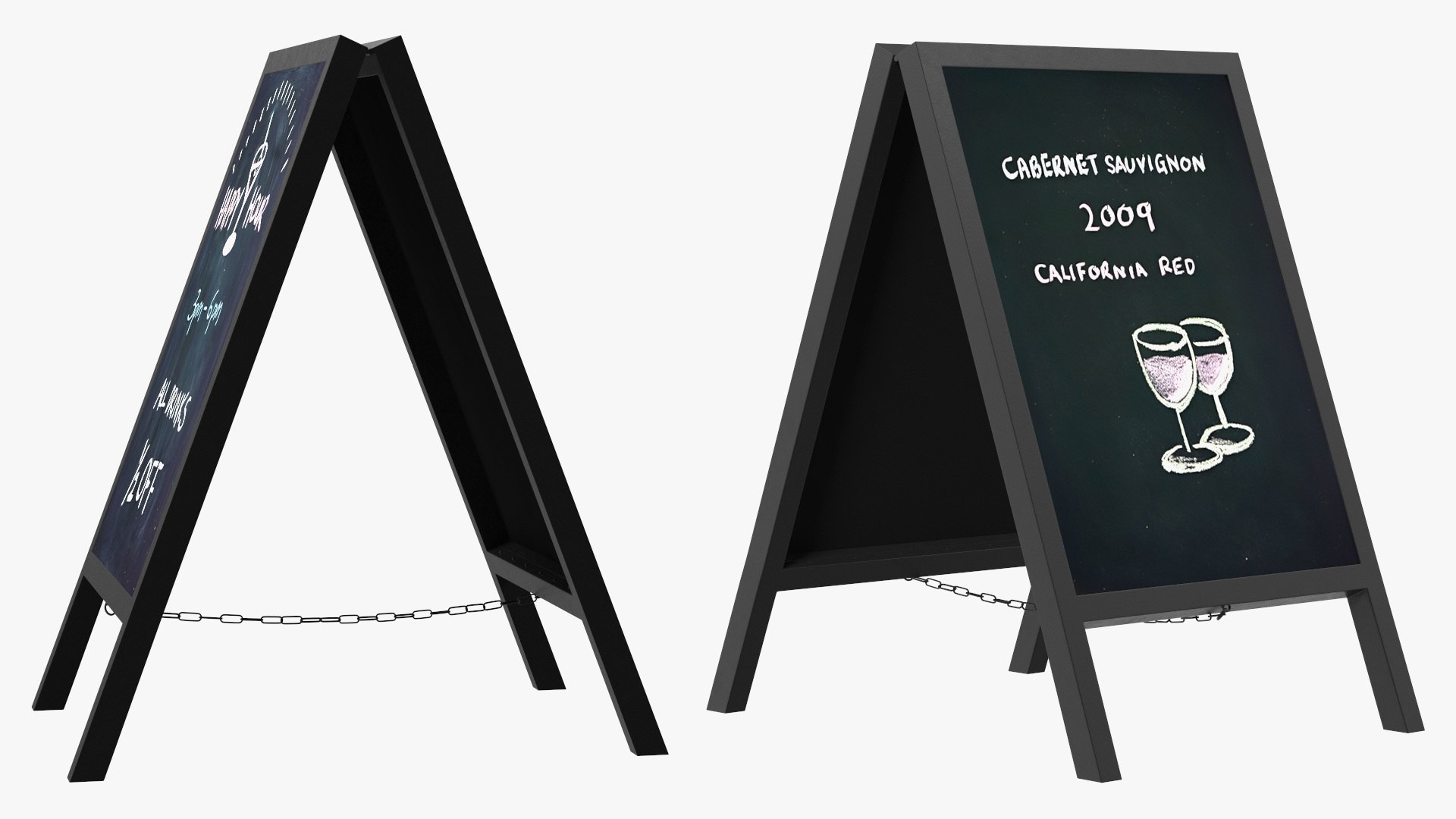 Freestanding Black Chalkboard Sign Model - TurboSquid 2161274