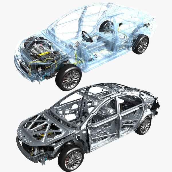 Hybrid Electric Car frame Chassis X-Ray 3D model - TurboSquid 2049362
