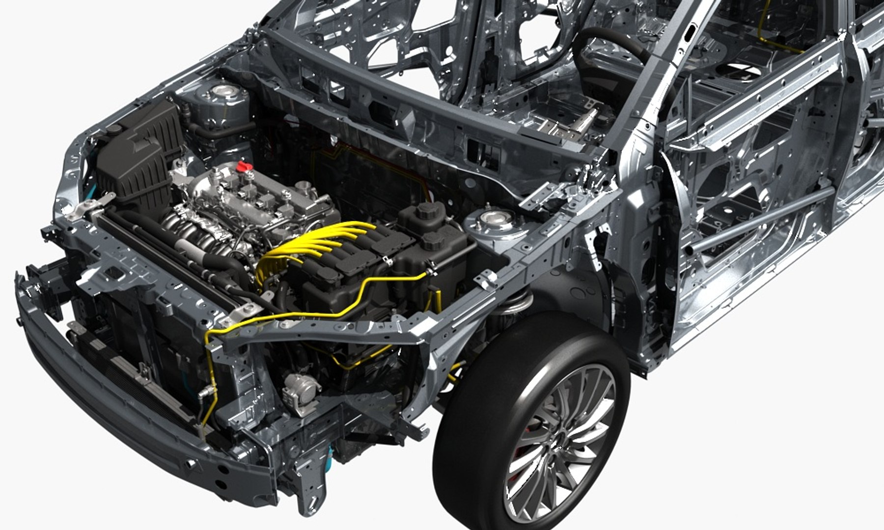 3D Electric Car Chassis Model - TurboSquid 1649546