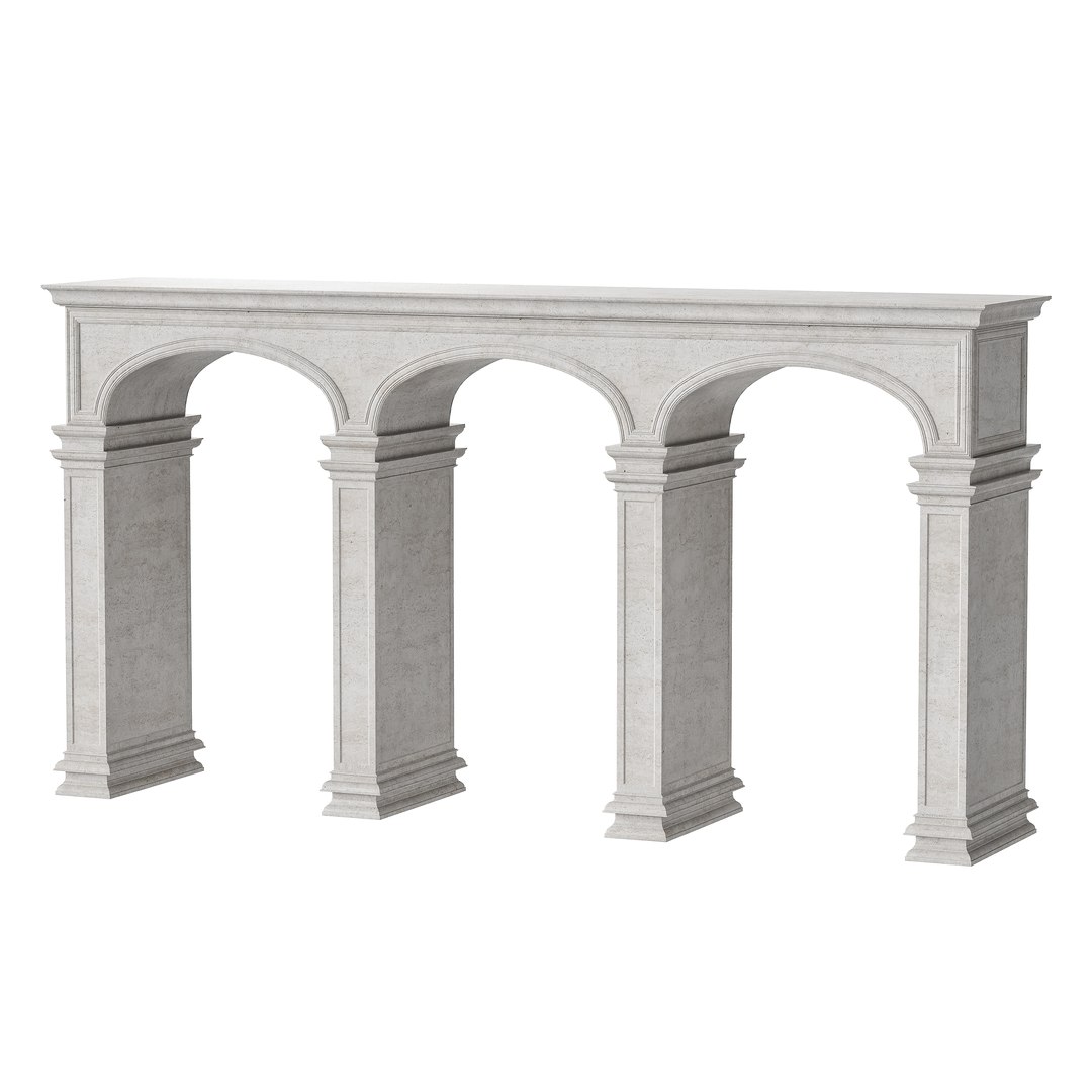 Classic Stone Arcade Facade With Opening Columns For Architecture ...