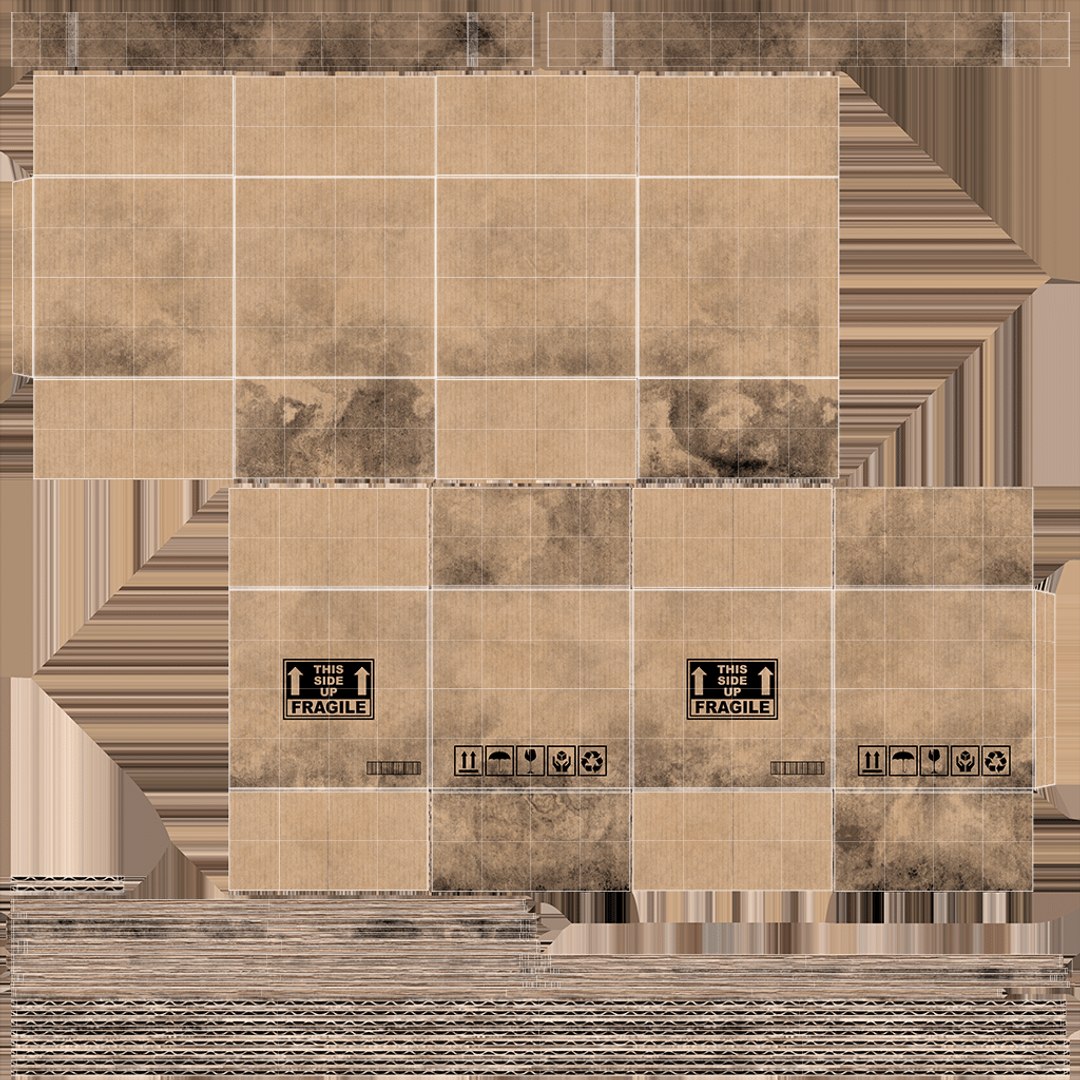 Cardboard Box 1 Worn Closed 3D Model - TurboSquid 2185487