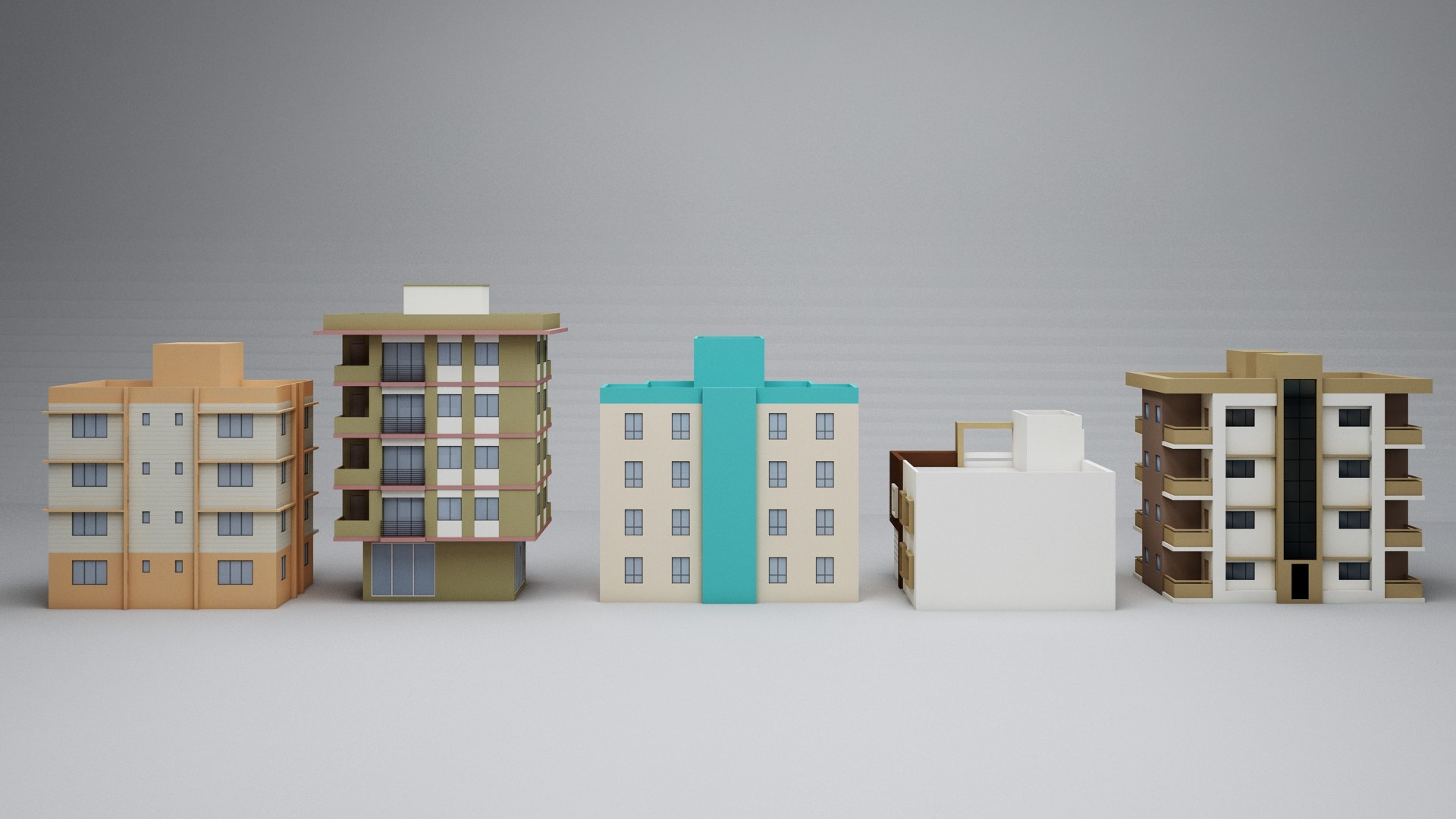 3D model LOW POLY BUILDING COLLECTION 01 - TurboSquid 1840085