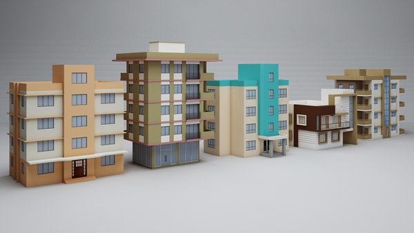 3D model LOW POLY BUILDING COLLECTION 01 - TurboSquid 1840085