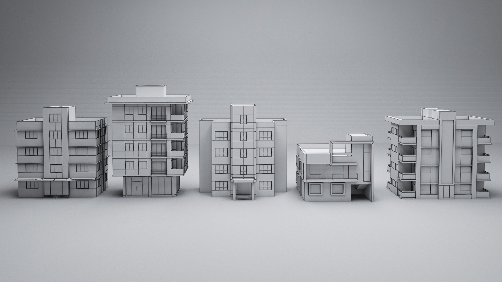 3D model LOW POLY BUILDING COLLECTION 01 - TurboSquid 1840085
