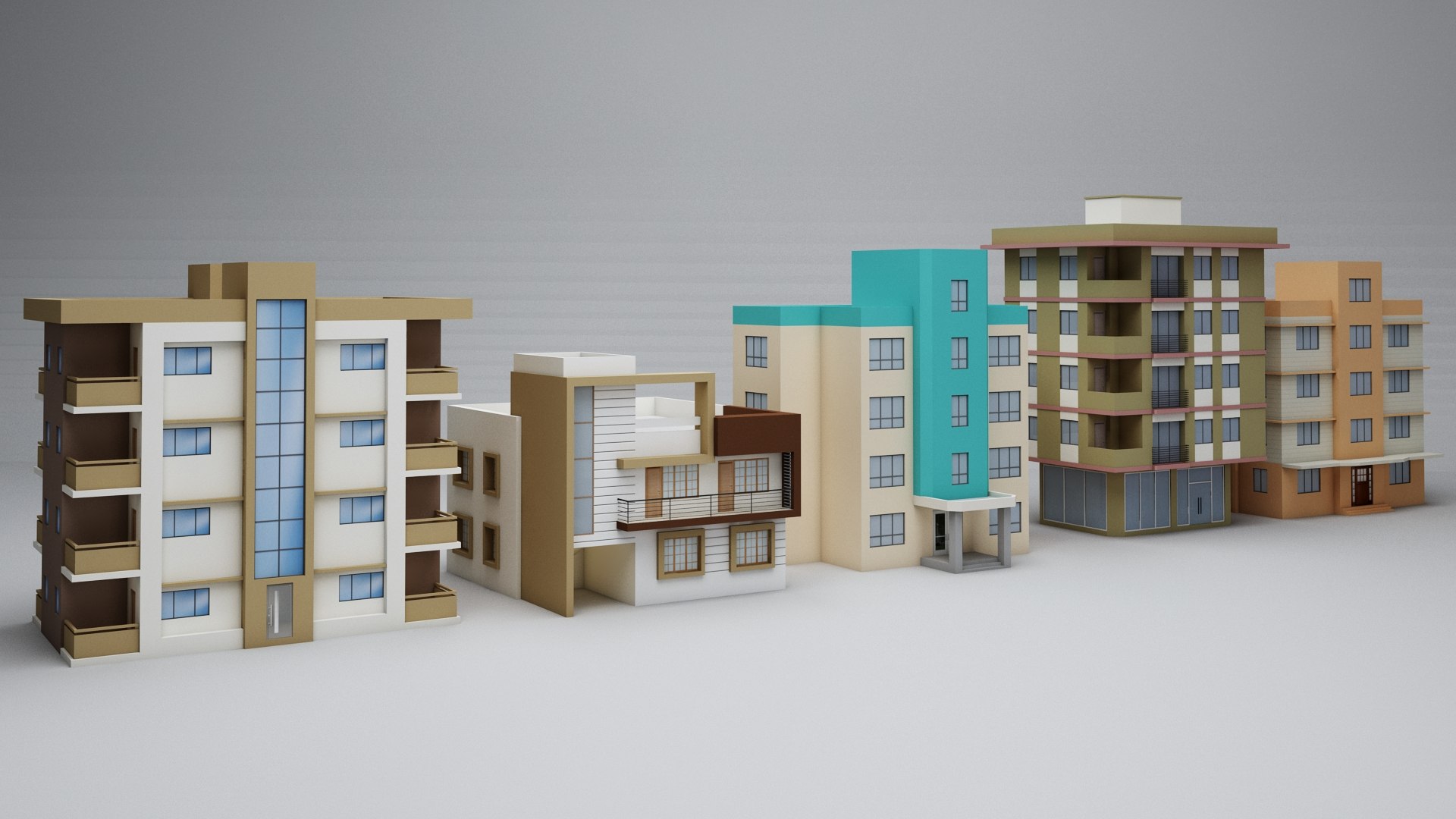 3D model LOW POLY BUILDING COLLECTION 01 - TurboSquid 1840085