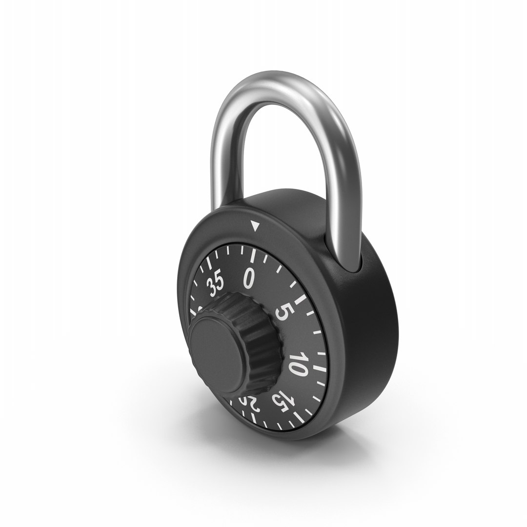 3D Model Combination Round Padlock - TurboSquid 2140120