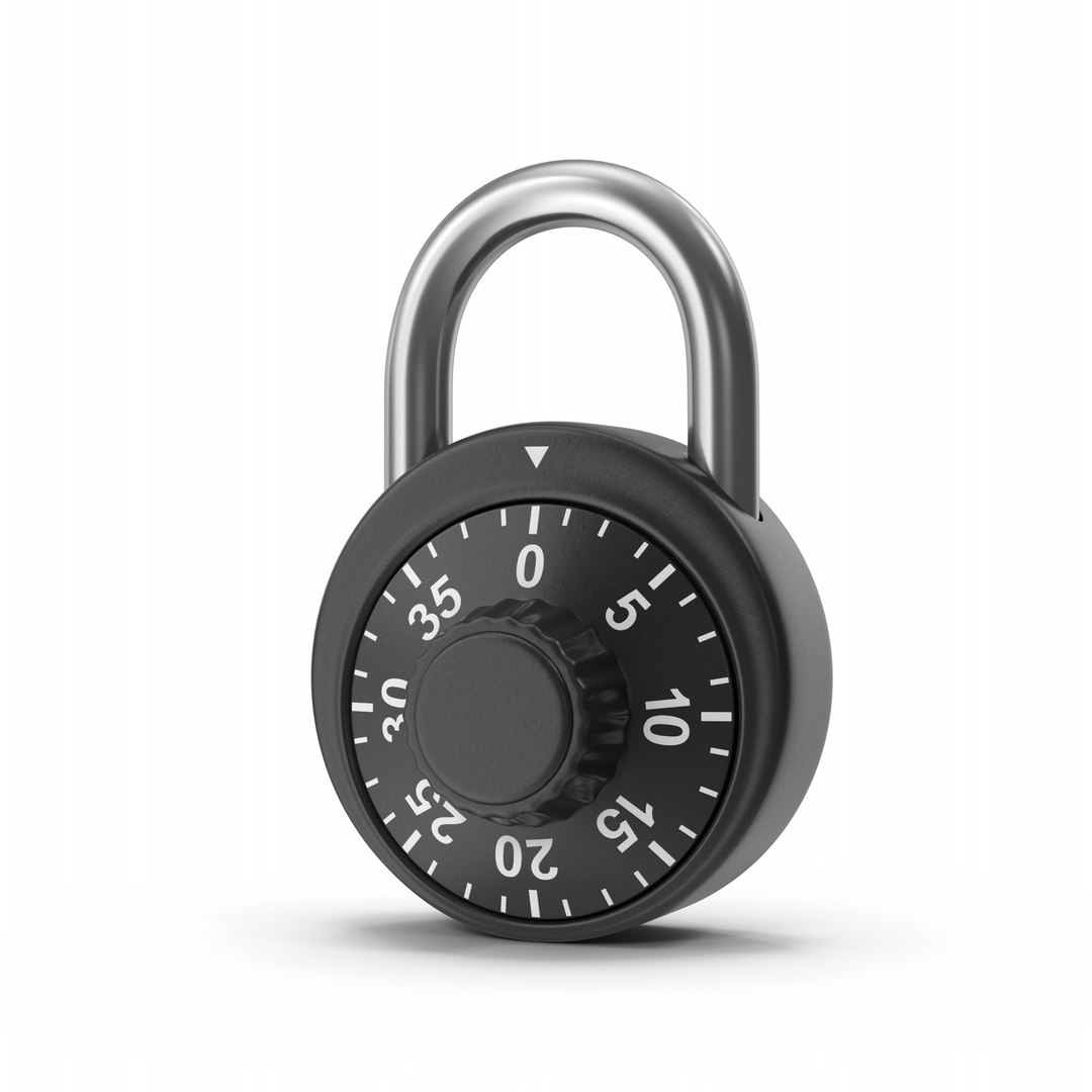 3D Model Combination Round Padlock - TurboSquid 2140120