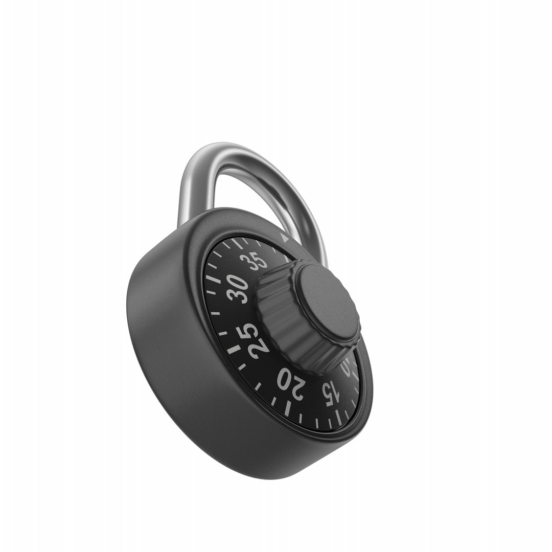 3D Model Combination Round Padlock - TurboSquid 2140120